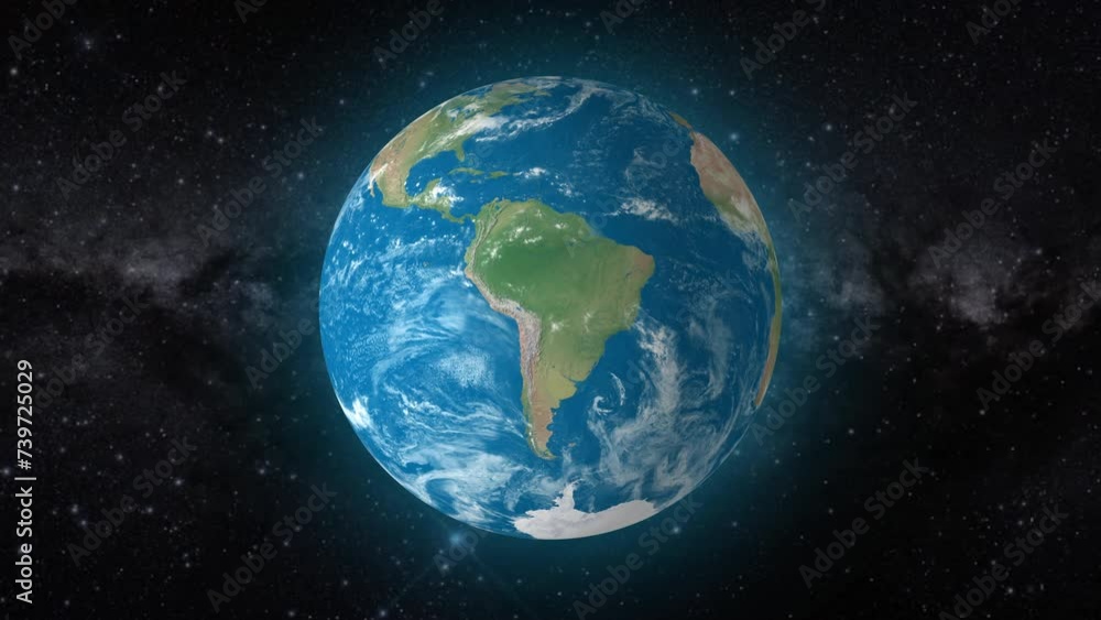 Cinematic video background showcases Realistic Globe rotating, zooming ...