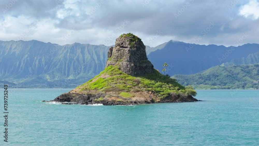 Oahu travel destination aerial 4K. Impressive unique ecosystem and ...