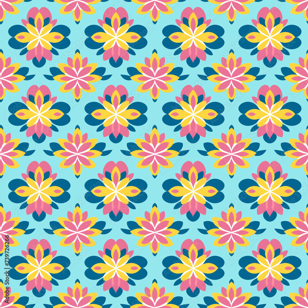 Singapore Peranakan seamless pattern, lotus pattern, seamless tile ...