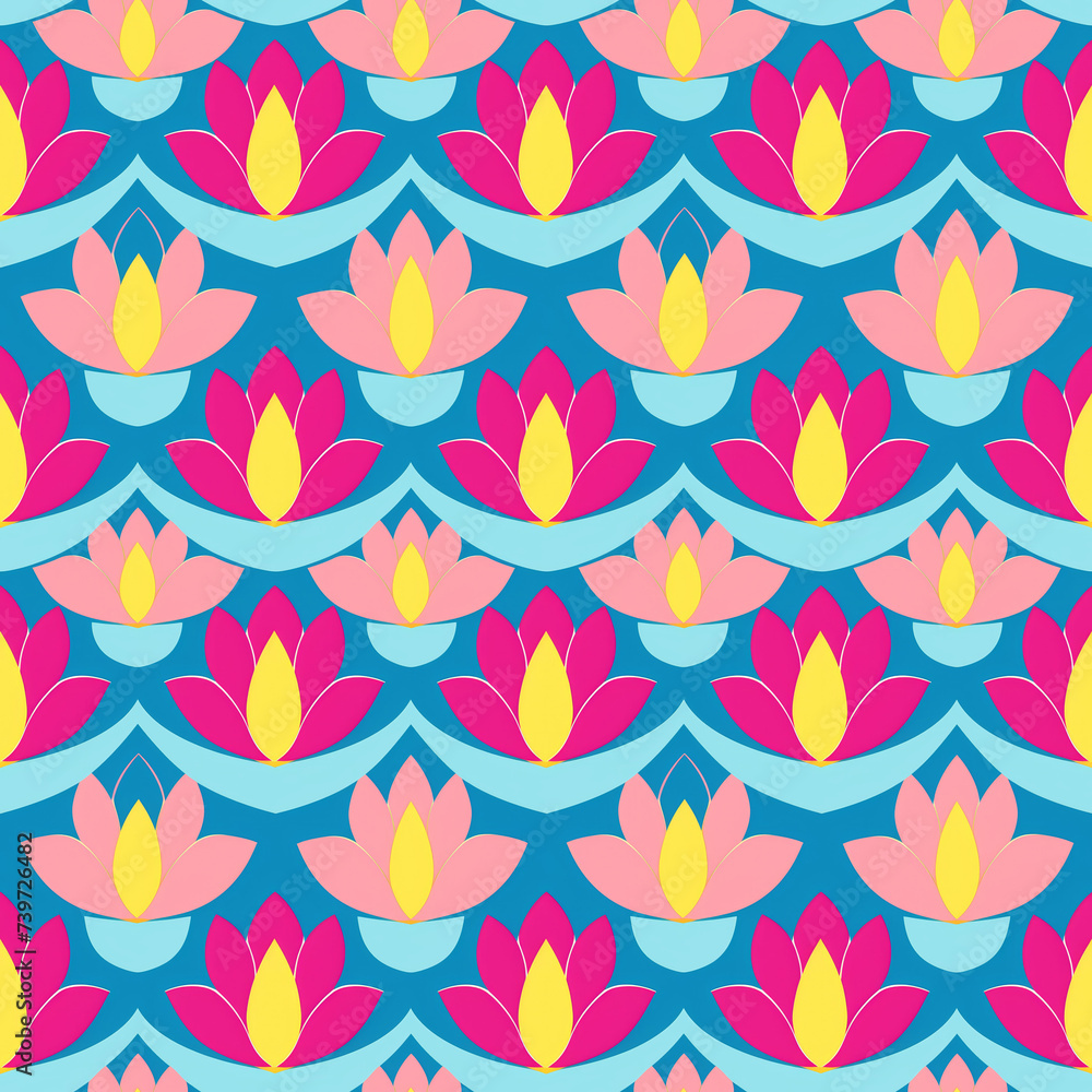 Singapore Peranakan seamless pattern, lotus pattern, seamless tile ...