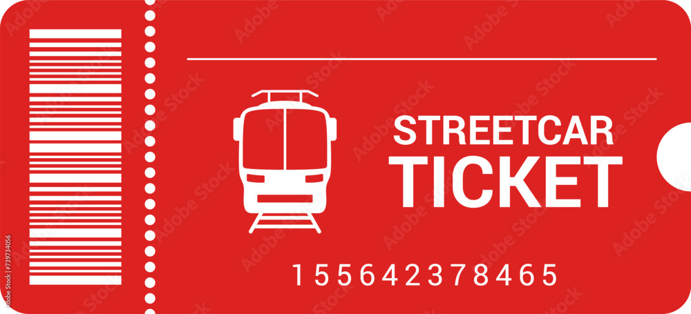 Travel transport tickets with barcode on white background. Streetcar ...