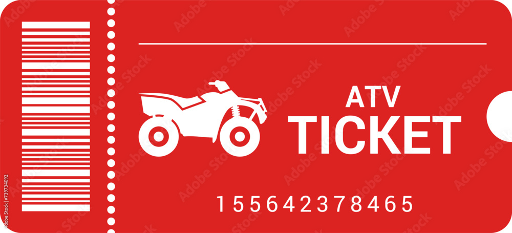 Travel transport tickets with barcode on white background. ATV ticket ...