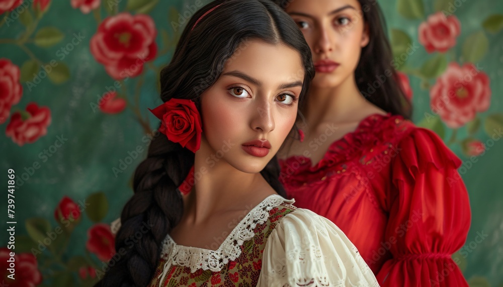 Flower Power Two Women Embrace the Flower Power Movement in Their Red ...