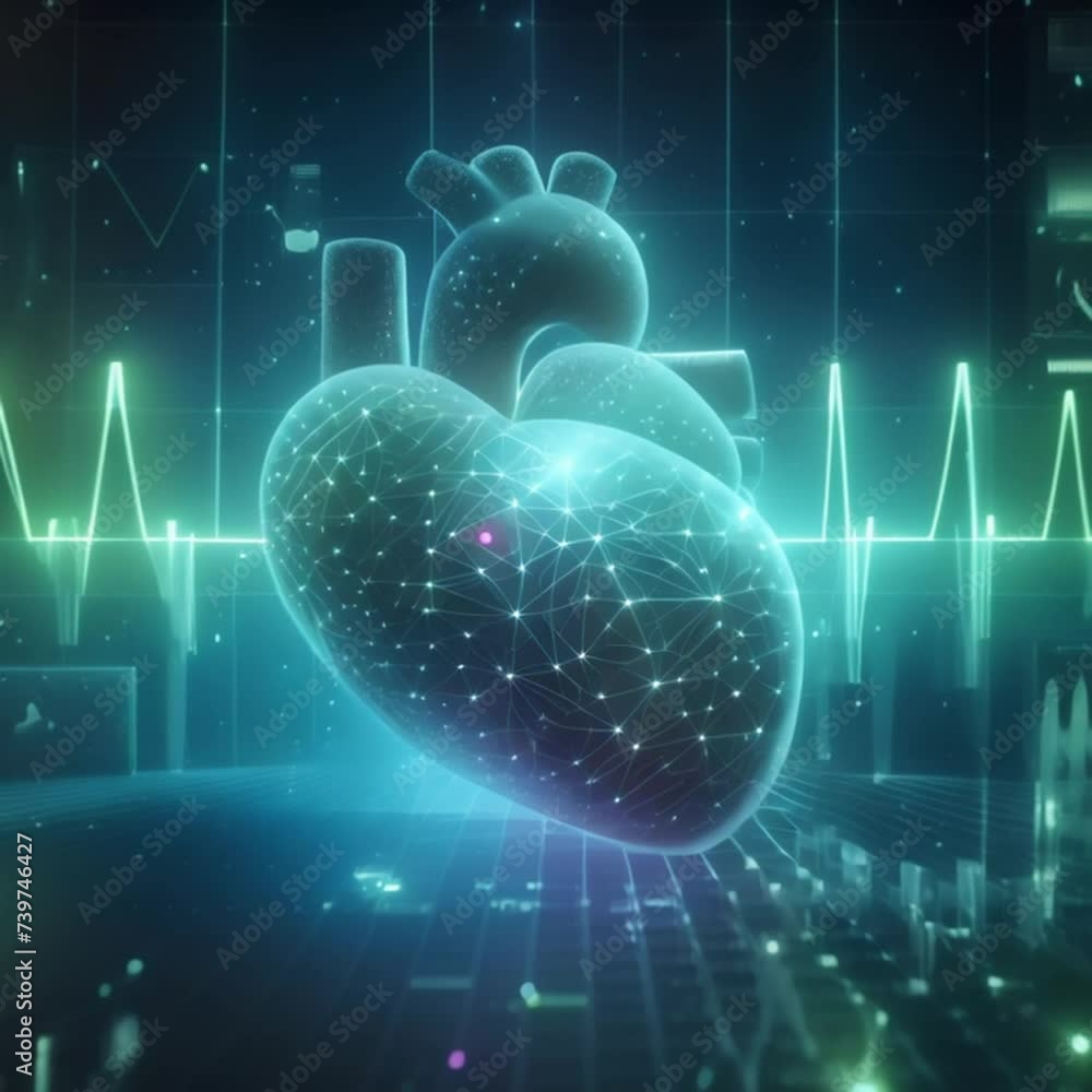 Vidéo Stock Heartbeat line transforming into a digital AI code, AI role ...