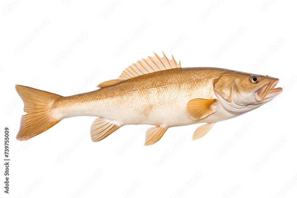 A fish is swimming gracefully through the water, propelling itself with ...