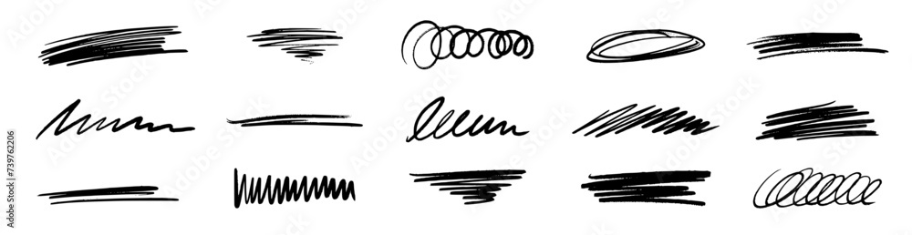 Line brush marker, pen, pencil stroke vector. Line brush marker ...