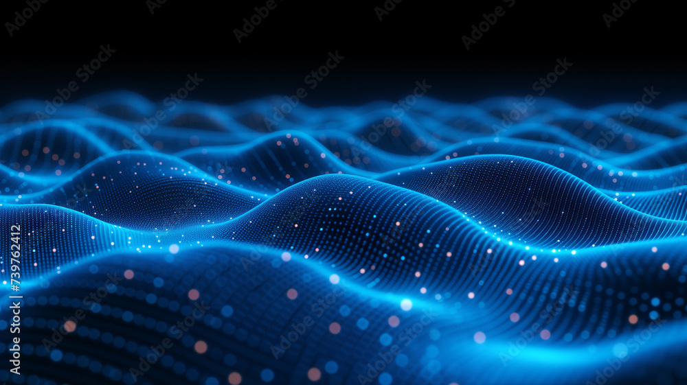 Wave of dots and weave lines. Abstract Digital Technology Background ...