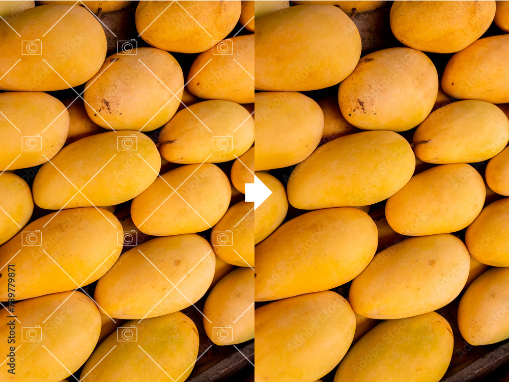 Before and after example of AI copyright or watermark remover tool ...