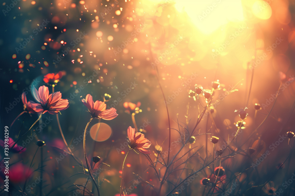 Dreamy field flowers. A slide Background showcasing the beauty and ...