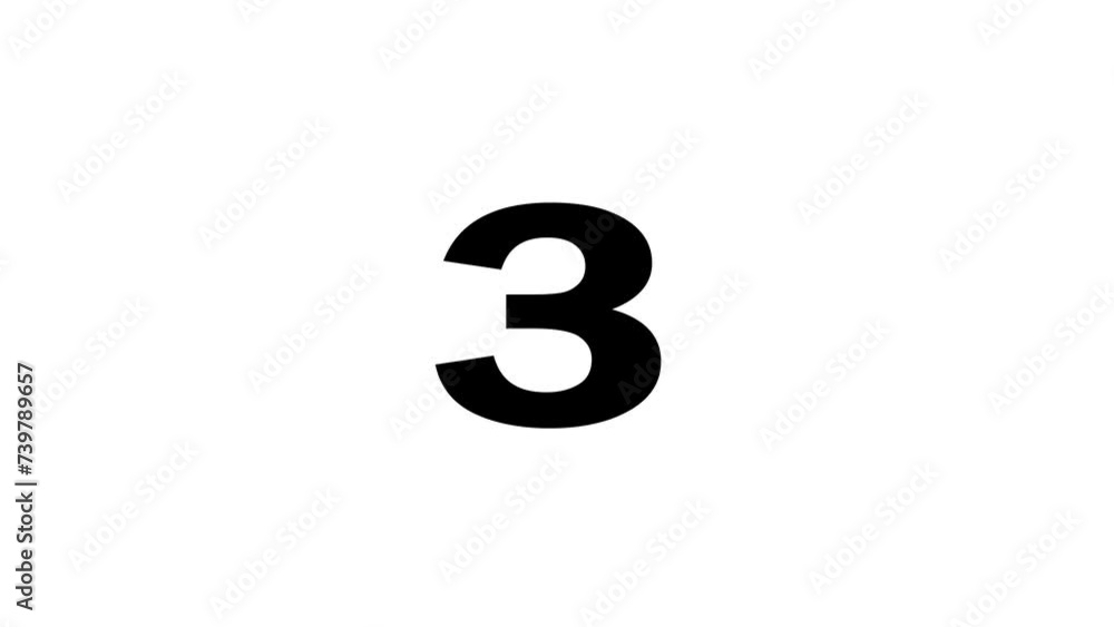 "Countdown Timer from 10 to 0 Seconds with white Background. 4K ...