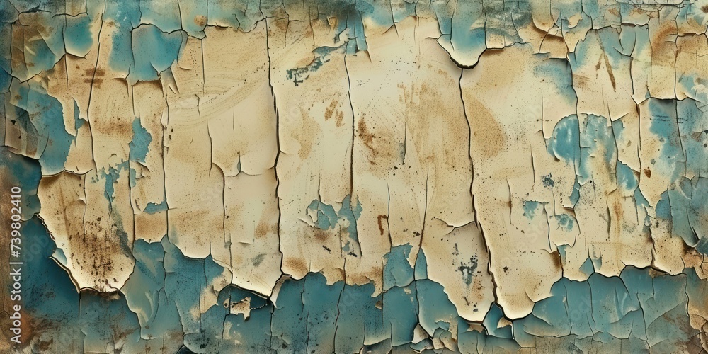 Aged and cracked paint distressed overlay, vintage effect, worn texture ...