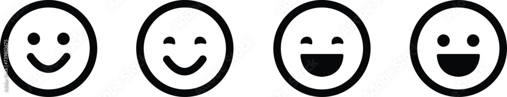 Smile Icon set in trendy flat style isolated on transparent background ...