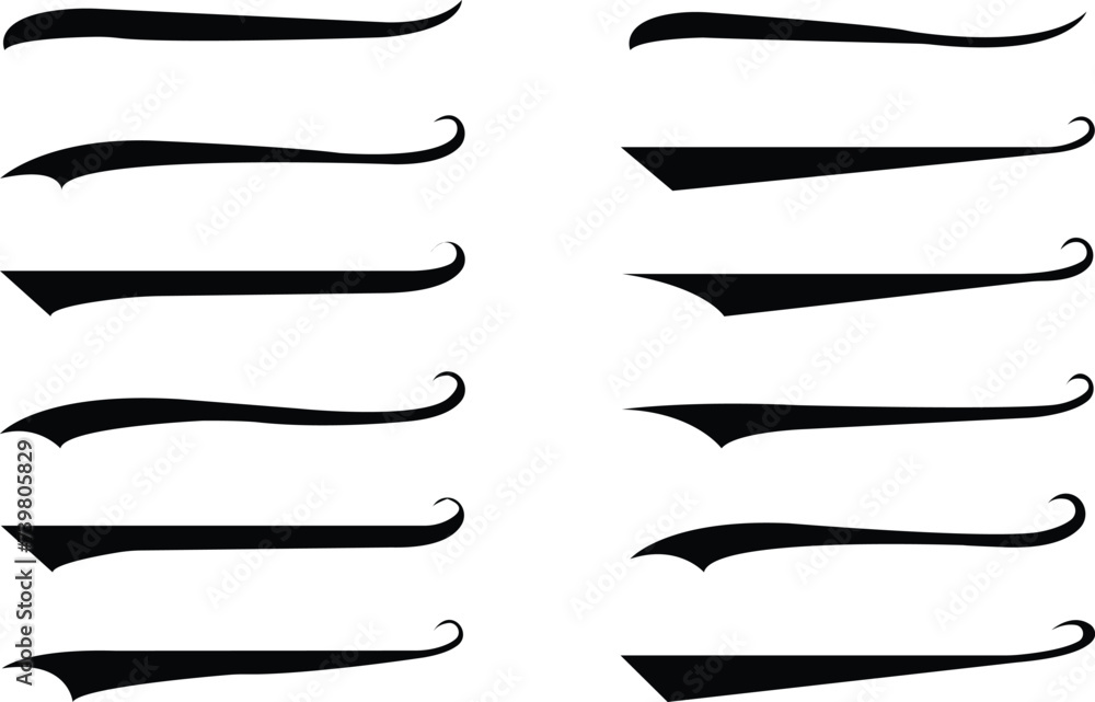 calligraphy, element, set, vintage, ornate, ornament, decoration ...