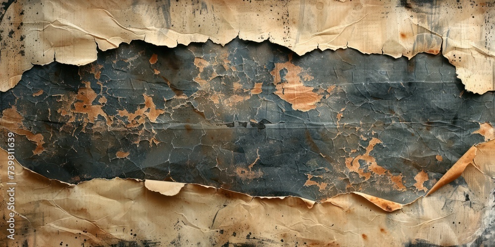 Old paper weathered overlay, stained and torn edges, evoking a ...