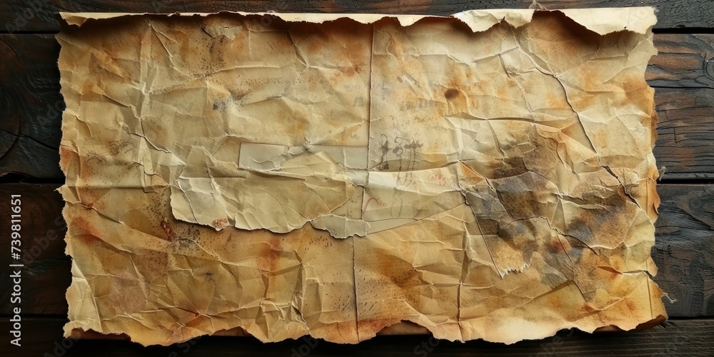 Overlay of stained, distressed old paper, suggesting an antique ...