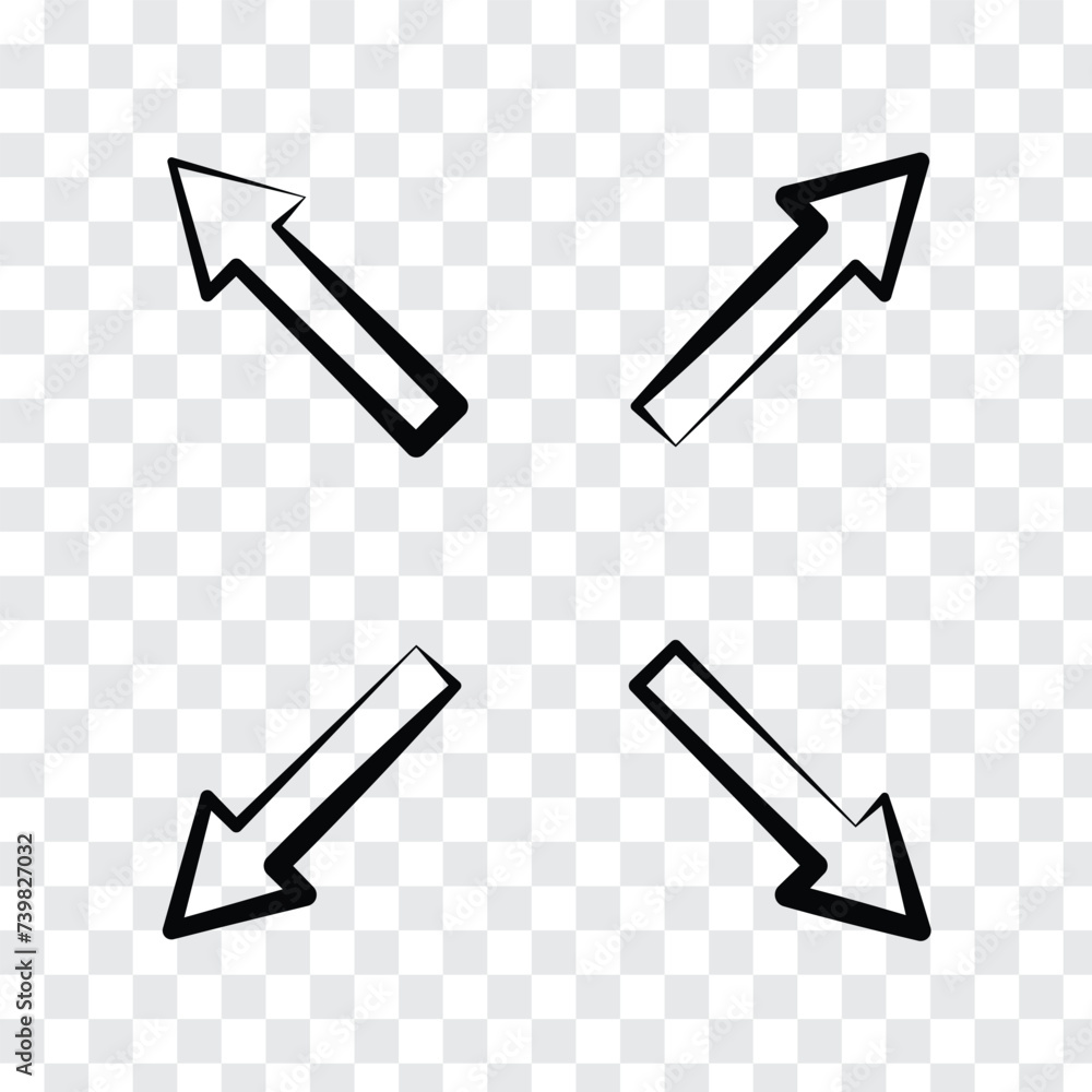 Four-sided arrow icon. Element of simple icon for websites, web design ...