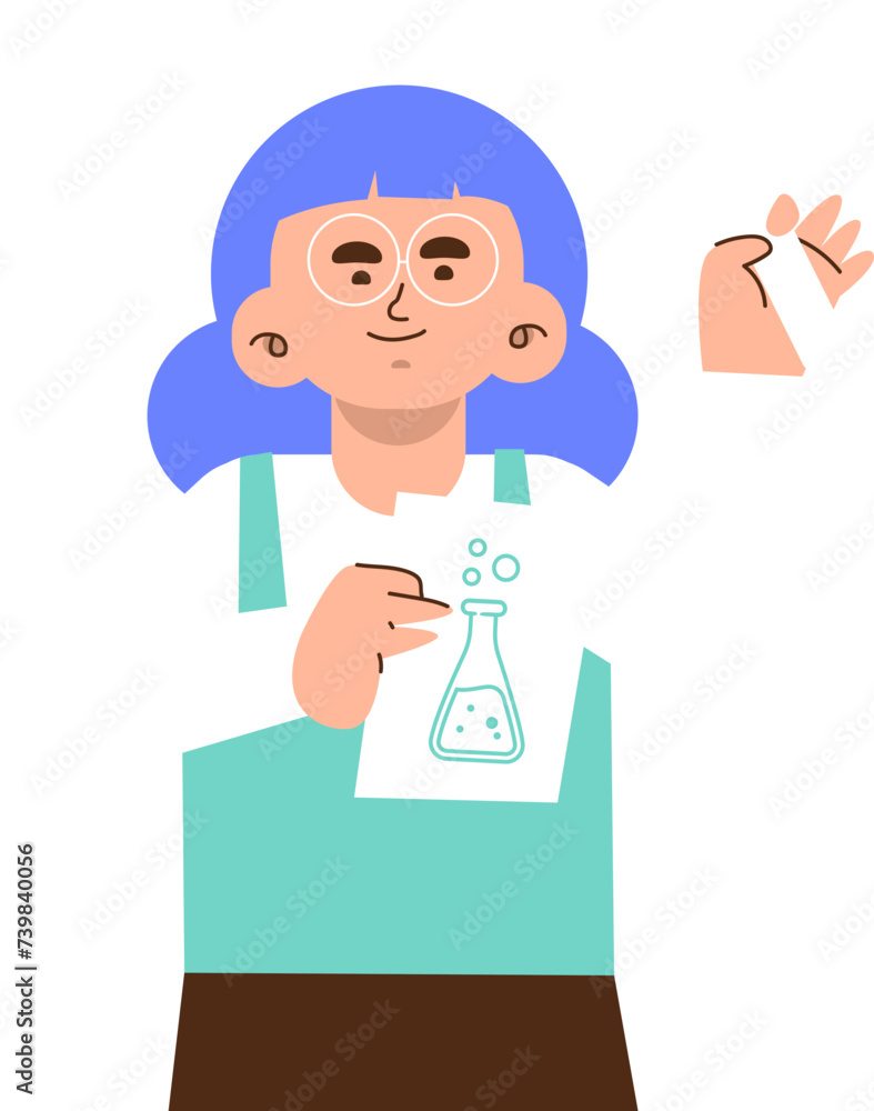 Scientist Women in Research Laboratory with Note Paper and Magnifier in ...