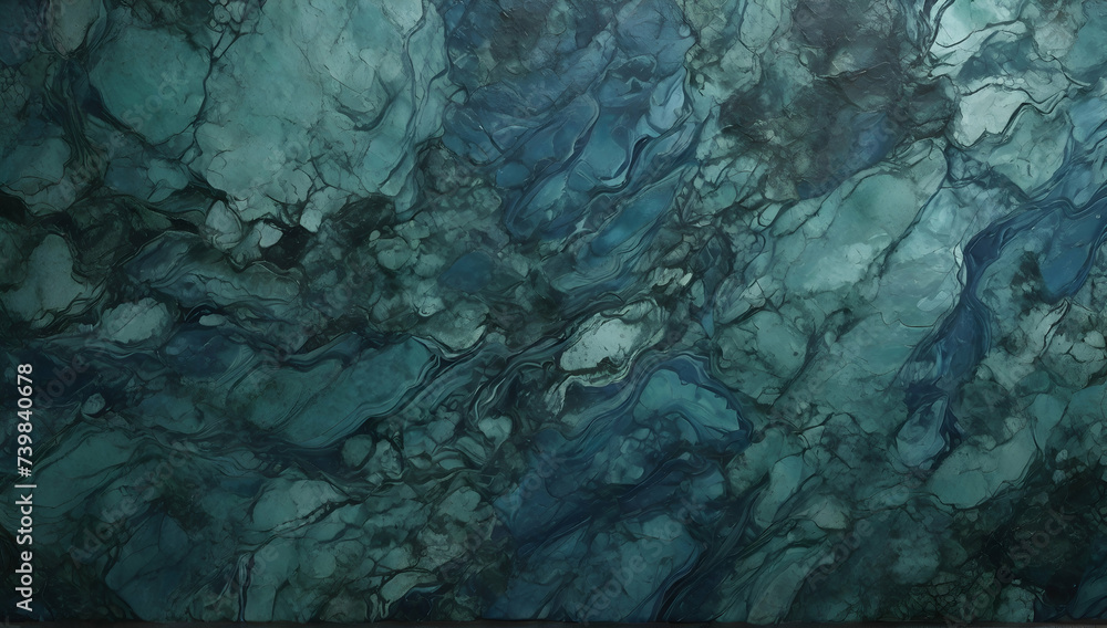 Dark blue green background texture, marbled stone or rock textured ...