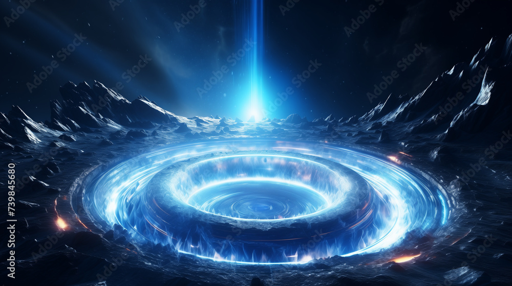 Portal or Space Vortex, concept of intergalactic travel, time travel ...