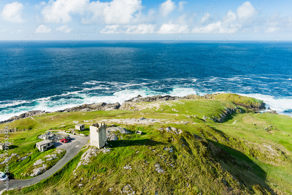 Aerial view of Banba's Crown, iconic gem of Malin Head, Ireland's ...