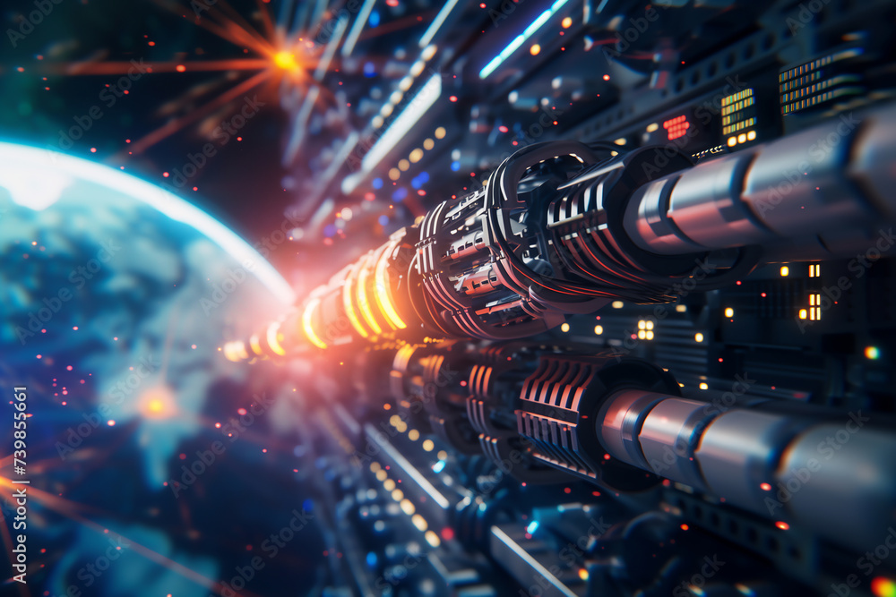 Fast fibre internet computer cable transmitting broadband ...