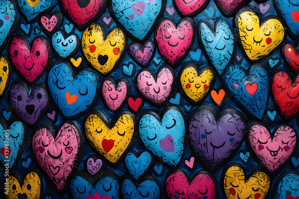 Heart Color Set Icons illustrations. Set of Hearts in different colors ...