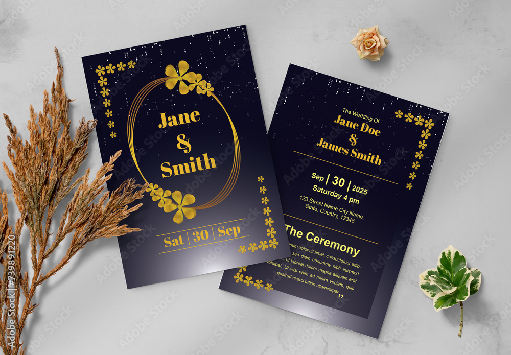 Wedding Invitation Template Layout Stock Template | Adobe Stock