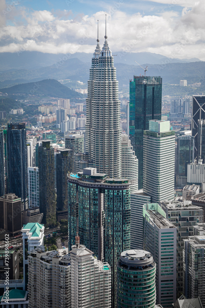 Petronas Twin Towers and Kuala Lumpur skyline, Malaysia. The main ...