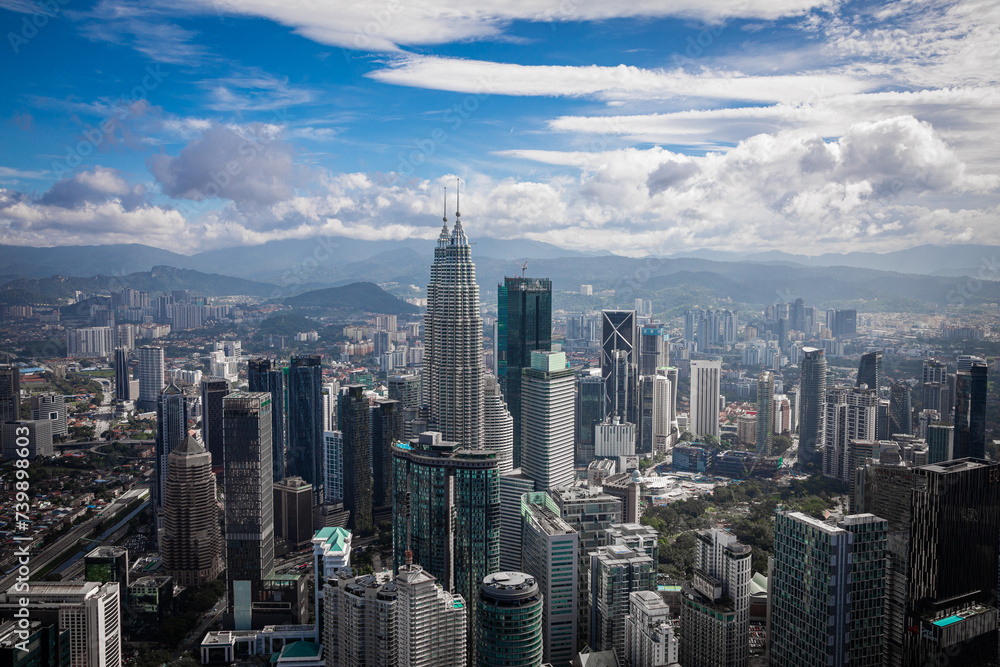 Petronas Twin Towers and Kuala Lumpur skyline, Malaysia. The main ...
