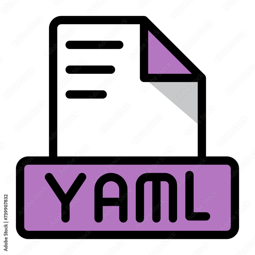 Yaml file icon colorful style design. document format text file icons ...