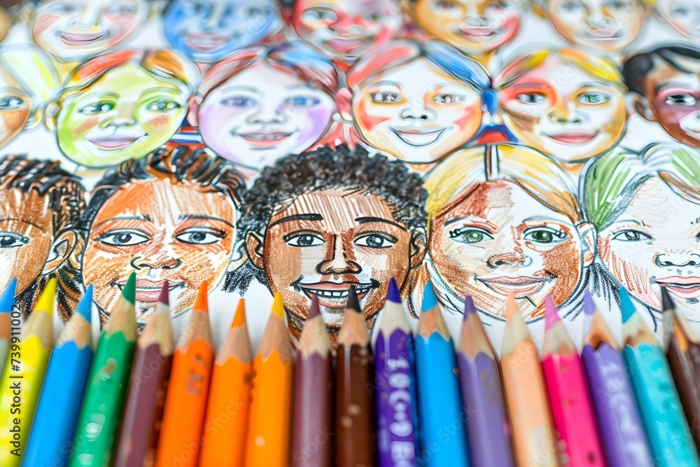 Celebrating Multiculturalism: Diverse Pencil Drawings by Children on ...