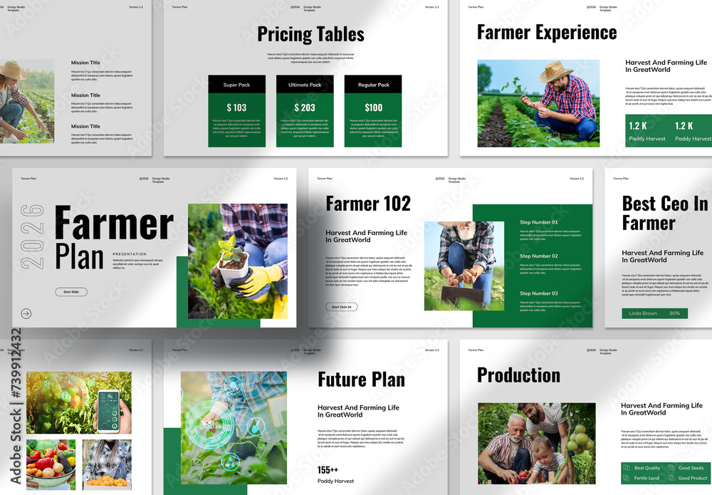 Farmer Plan Presentation Template Stock Template | Adobe Stock