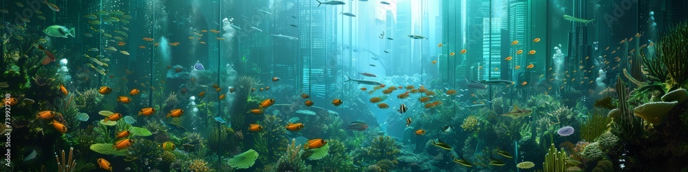 An Earth where familiar landmarks stand as islands in a vast ocean, a ...