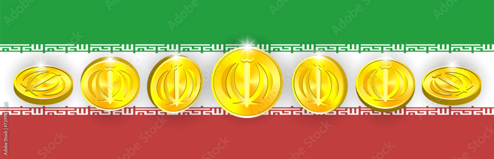 Vector 3d set of volumetric coins with ribbed edge. Collection of ...