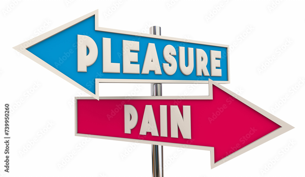 Pleasure or Pain Arrow Signs Good Vs Bad Feelings Emotions 3d ...