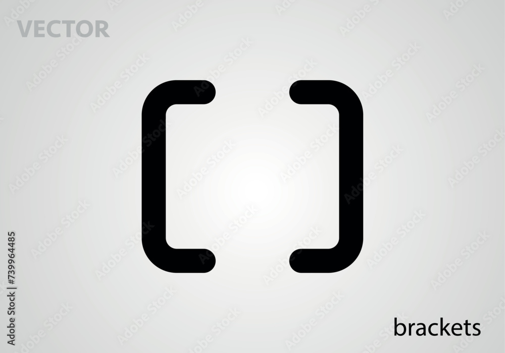 Mathematical symbol icon brackets, vector illustration Stock Vector ...