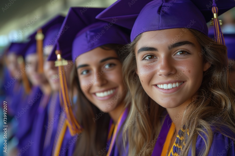 Graduation Ceremony. Students don caps and gowns as they celebrate ...