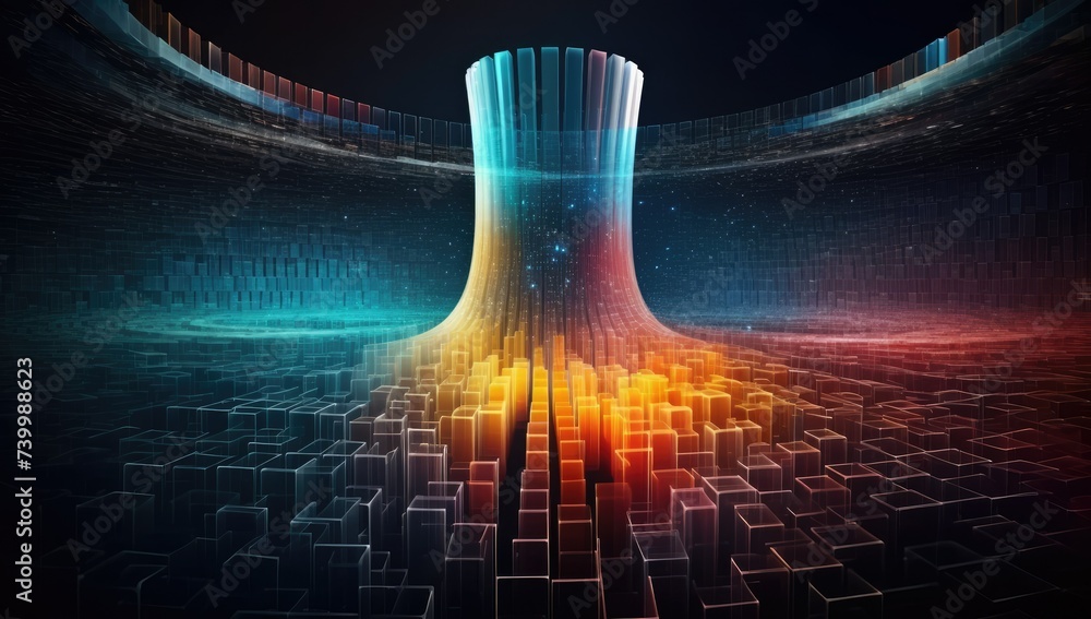 Big data technology and information funnel, data collection analysis ...