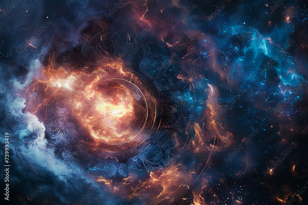 Satanic tome of power hidden in the depths of space surrounded by ...