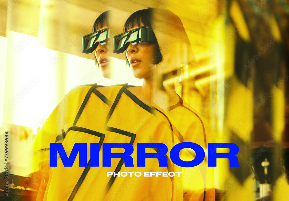 Fractal Mirror Photo Effect Mockup Stock Template | Adobe Stock