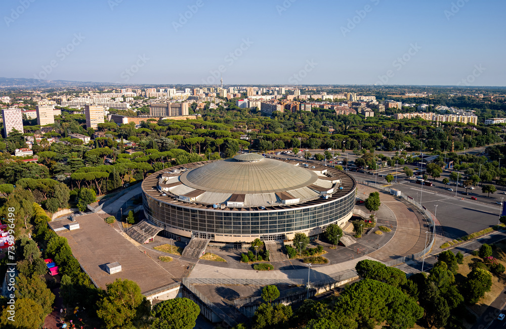 Rome, Italy - July 10, 2023: Palazzo dello Sport. Complex was built for ...