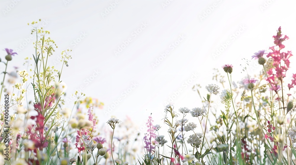 Dainty Wildflowers as a Frame Border - Isolated Floral Composition ...
