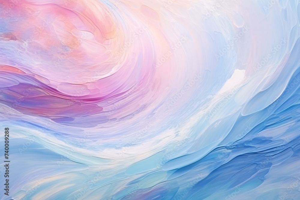 Abstract blue wave painting. Textured brushstrokes and a dynamic ...