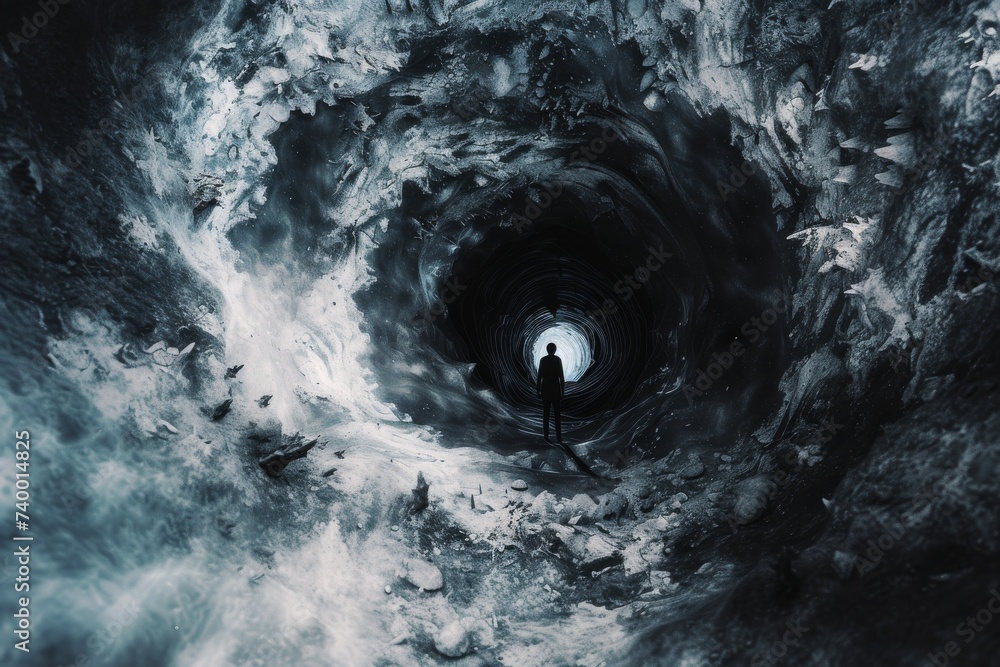 Conjuring the emotions associated with peering into an abyss Stock ...