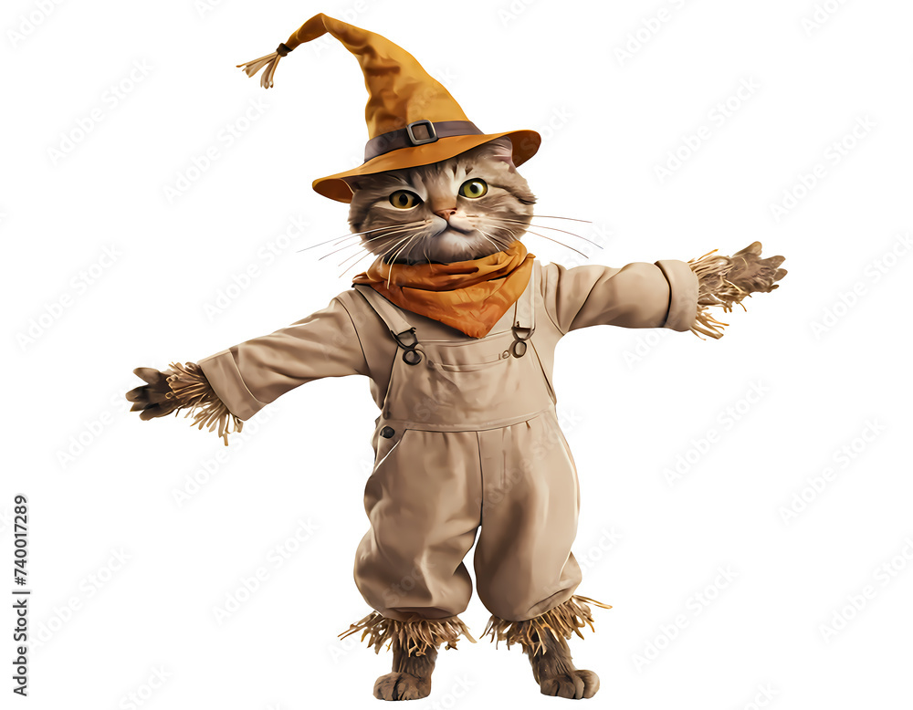 Creepily cute: scarecrow cat PNG image crystal-clear cat elegance ...