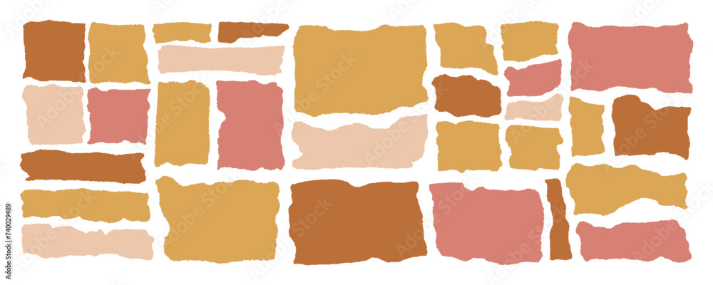 Craft torn ripped paper rectangle shape vector illustration. Cutout ...