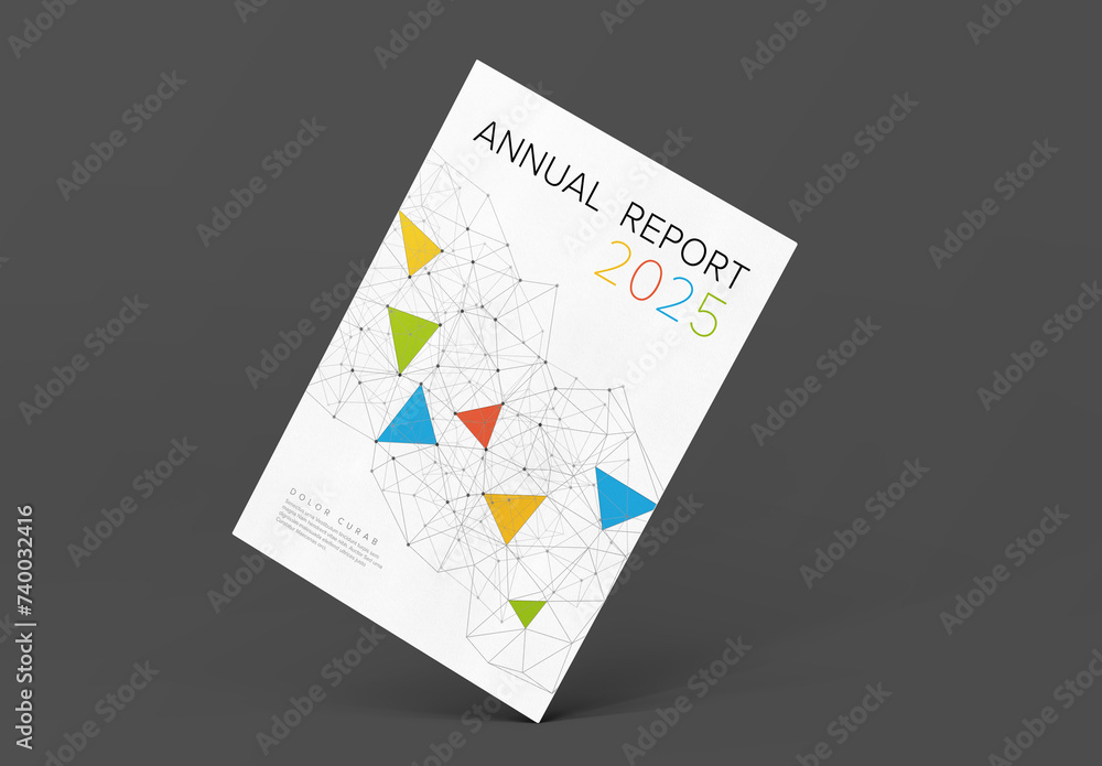 Light modern annual report front cover page template with abstract ...