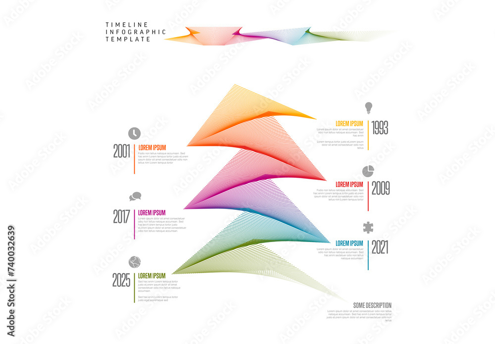 Infographic vertical timeline template with left and right lines on ...