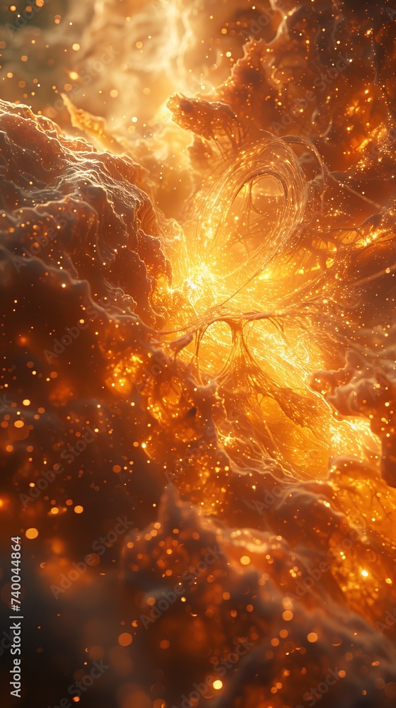 Glucose structure superimposed on a supernova remnant the atoms ...