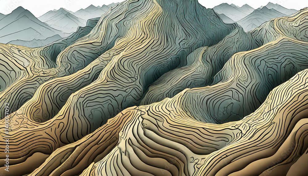Topographic map. Geographic mountain relief. Abstract lines background ...